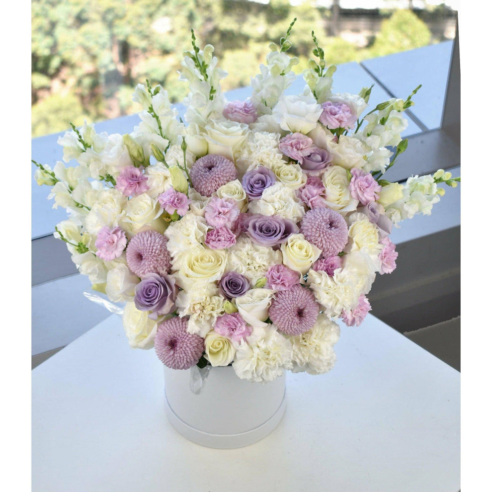 Florist Choice Pastel Purple Flower Box | OfficeFlower – Office Flower